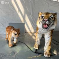 China Realistic Lion Sculpture Model 210CM with Movable Features and Sound Effects for Park Decoration for sale