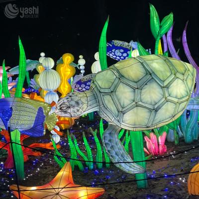 China Sea Turtle Lantern Set 180CM x 180CM with LED Lighting for Zoo and Theme Park Decorations for sale