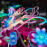 China Outdoor Christmas Festival Deer Animal Lanterns Handmade with LED Lights for sale