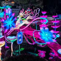 China Outdoor Christmas Festival Deer Animal Lanterns Handmade with LED Lights for sale