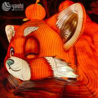 China Custom Winking Red Panda Zigong Lantern, Cute Cartoon Animal LED Light Sculpture, Waterproof Outdoor Zoo & Theme Park Festival Light Installation for sale