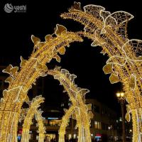 China Custom Ginkgo Leaf Archway LED Lighting 3-8 Meters Wide for Outdoor Festive Decor and Commercial Spaces for sale