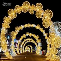 China Custom Ginkgo Leaf Archway LED Lighting 3-8 Meters Wide for Outdoor Festive Decor and Commercial Spaces for sale