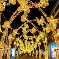 China Custom Ginkgo Leaf Archway LED Lighting 3-8 Meters Wide for Outdoor Festive Decor and Commercial Spaces for sale