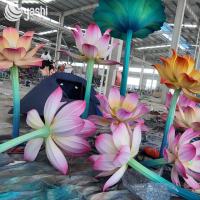 China New Year Party Chinese Lotus Lanterns Handcrafted Detachable 100CM for sale