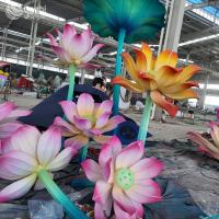 China New Year Party Chinese Lotus Lanterns Handcrafted Detachable 100CM for sale