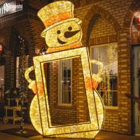 China Custom Outdoor 3D Christmas Snowman Photo Frame for Square and Scenic Area Interactive Photo Booth for sale