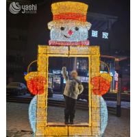 China Custom Outdoor 3D Christmas Snowman Photo Frame for Square and Scenic Area Interactive Photo Booth for sale