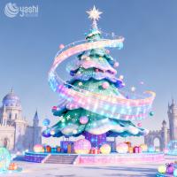 China Custom Giant Macaron Color Christmas Tree LED Light Sculpture, Commercial Outdoor Lighting for Christmas Light Show for sale