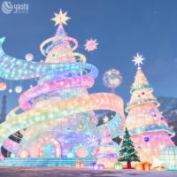 China Custom Giant Macaron Color Christmas Tree LED Light Sculpture, Commercial Outdoor Lighting for Christmas Light Show for sale
