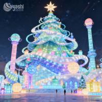 China Custom Giant Macaron Color Christmas Tree LED Light Sculpture, Commercial Outdoor Lighting for Christmas Light Show for sale