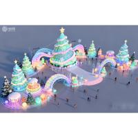 China Custom Giant Macaron Color Christmas Tree LED Light Sculpture, Commercial Outdoor Lighting for Christmas Light Show for sale