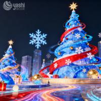 China Custom Giant Spiral Slide Christmas Tree Silk Lantern Set, Outdoor LED Light Sculpture Group for Theme Park Christmas Light Festival for sale