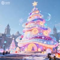 China Custom Walk-through Giant Christmas Tree Light Sculpture, Outdoor Waterproof LED Christmas Tree Lantern for Shopping Mall Festival Light Show for sale