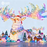 China Christmas Santa Elk Horn LED Silk Lantern, Waterproof Festival Light Decoration for Park & Plaza for sale
