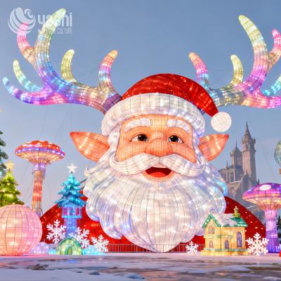 China Christmas Santa Elk Horn LED Silk Lantern, Waterproof Festival Light Decoration for Park & Plaza for sale