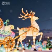 China Christmas Lantern Decoration Santa Deer Sculpture Lantern for Holiday Decor for sale