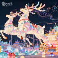 China Christmas Lantern Decoration Santa Deer Sculpture Lantern for Holiday Decor for sale