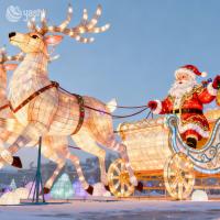 China Artificial Christmas Reindeer, Sleigh Decorative Lanterns, and Christmas Outdoor-themed Lanterns for sale