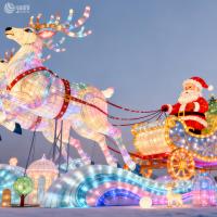 China Realistic Christmas Reindeer Lantern for Outdoor Decoration in Christmas Theme Parks for sale