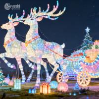 China 3D Christmas Reindeer Sculpture Lantern for Outdoor Decoration, Shopping Mall Decor for sale