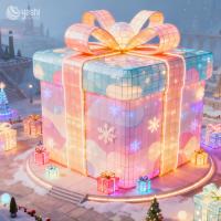China High-Quality Christmas Light-Up Lantern Decoration Santa Gift Box Holiday Lantern for sale