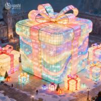 China Christmas Outdoor Silk Lanterns Waterproof Gift Box Lanterns for Sale for sale