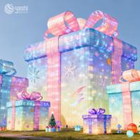 China Christmas Outdoor Decoration Gift Box Lantern for Christmas and New Year for sale