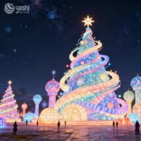 China Colorful Christmas Tree-Shaped Sculptural Lanterns, Designed for Outdoor and Holiday Decorations for sale