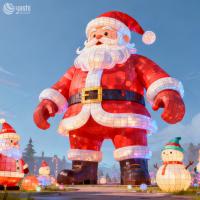 China Large-Scale Christmas Decorative Santa Claus Lanterns for Shopping Malls and Light Show Displays for sale