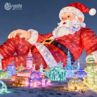 China Large-Scale Christmas Decorative Santa Claus Lanterns for Shopping Malls and Light Show Displays for sale