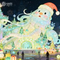 China Custom Giant Santa Claus Silk Lantern with Snowman Decor, Outdoor LED Light Sculpture for Christmas Light Festival for sale