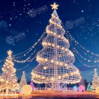 China 3D Christmas Tree LED Illuminated Decorative Lanterns for Outdoor Christmas Decorations and Shopping Mall Ornaments for sale