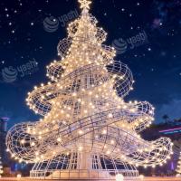 China 3D Christmas Tree LED Illuminated Decorative Lanterns for Outdoor Christmas Decorations and Shopping Mall Ornaments for sale