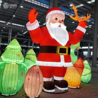 China Handmade Santa Claus silk lanterns, with customizable sizes and colors. for sale