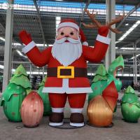 China Handmade Santa Claus silk lanterns, with customizable sizes and colors. for sale