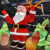 China Handmade Santa Claus silk lanterns, with customizable sizes and colors. for sale