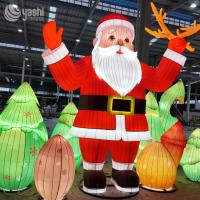 China Handmade Santa Claus silk lanterns, with customizable sizes and colors. for sale