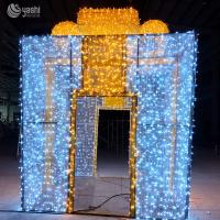 China Custom Walk-through Gift Box LED Motif Light, Giant Lighted Gift Box Tunnel Sculpture for Shopping Mall Christmas Decor for sale