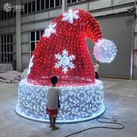 China Handmade Christmas hat decorative lanterns are used for Christmas decorations, New Year decorations and light show displays. for sale