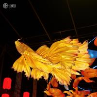 China Custom Hanging Koi Fish Lantern, Large Floating Goldfish LED Light Sculpture for Festival Night Exhibition for sale