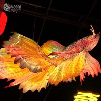China Custom Hanging Koi Fish Lantern, Large Floating Goldfish LED Light Sculpture for Festival Night Exhibition for sale