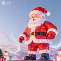 China Giant Santa Claus Festival Lantern, Waterproof LED Silk Santa Light Sculpture, Outdoor Christmas Light Decoration for Light Festival, Park & Shopping Mall for sale