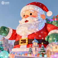 China Giant Santa Claus Festival Lantern, Waterproof LED Silk Santa Light Sculpture, Outdoor Christmas Light Decoration for Light Festival, Park & Shopping Mall for sale
