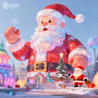China Giant Santa Claus Festival Lantern, Waterproof LED Silk Santa Light Sculpture, Outdoor Christmas Light Decoration for Light Festival, Park & Shopping Mall for sale