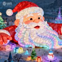 China Handmade Santa Claus silk lanterns, with customizable sizes and colors. for sale