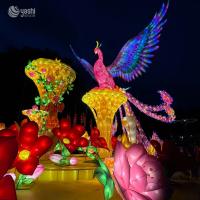 China Custom Giant Phoenix Zigong Lantern, Colorful Spread Wings Phoenix Silk Light Sculpture, Waterproof Outdoor Festival Light Display for Lantern Show for sale