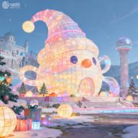 China Custom Giant Snowman Silk Lantern Group, Outdoor Waterproof LED Snowman Light Sculpture for Christmas Light Festival for sale