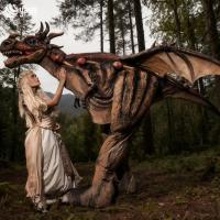 China Lifelike Animatronic Dragon Costume with Movable Wings - Customizable Full-Size Walkable Design for Theme Parks for sale