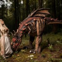 China Lifelike Animatronic Dragon Costume with Movable Wings - Customizable Full-Size Walkable Design for Theme Parks for sale